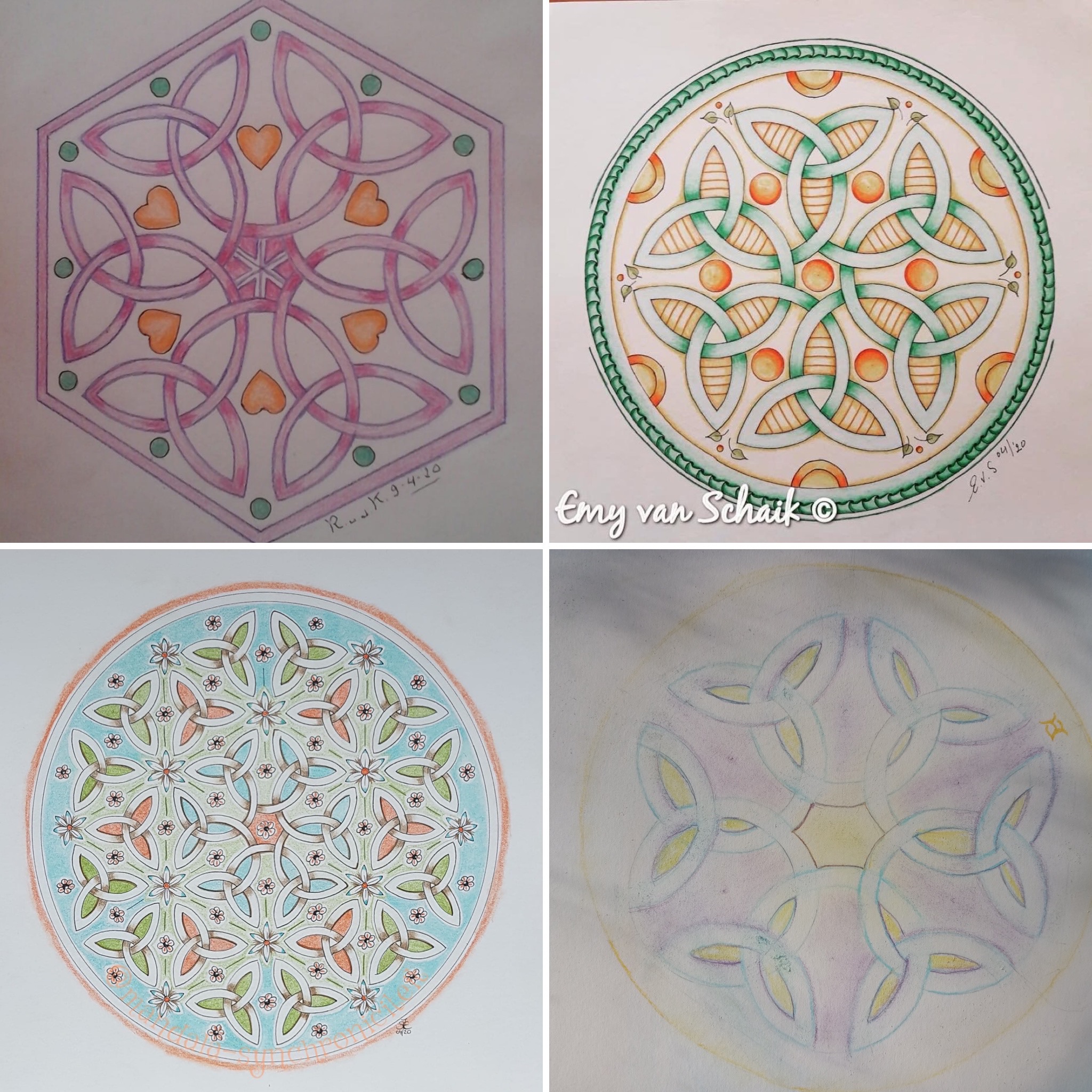 Tekeningen april mandala - de trefoil - Mandala Academie