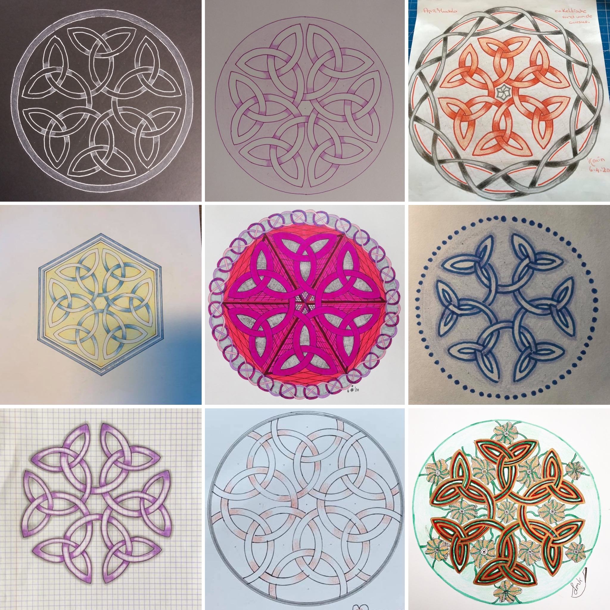 Tekeningen april mandala - de trefoil - Mandala Academie