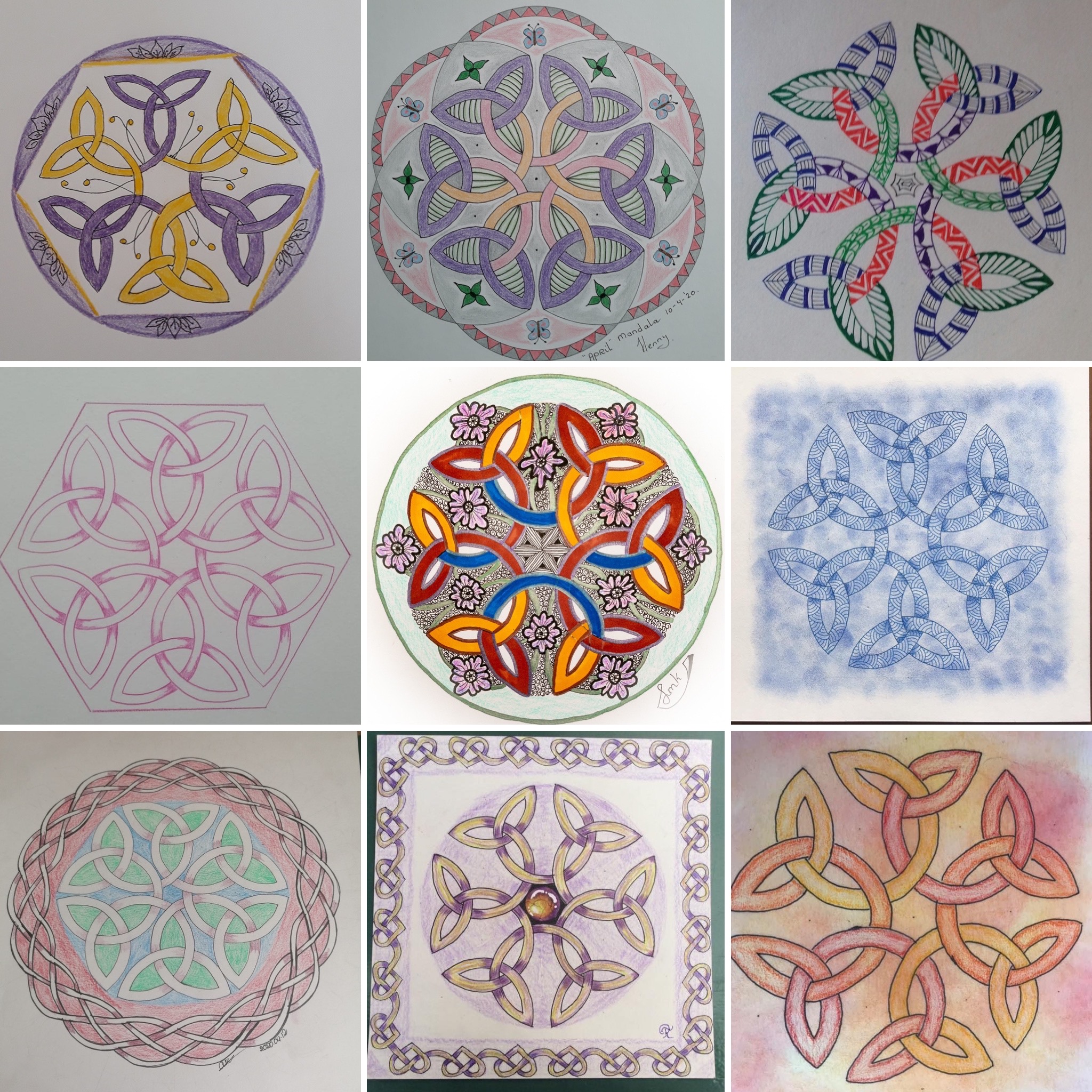 Tekeningen april mandala - de trefoil - Mandala Academie