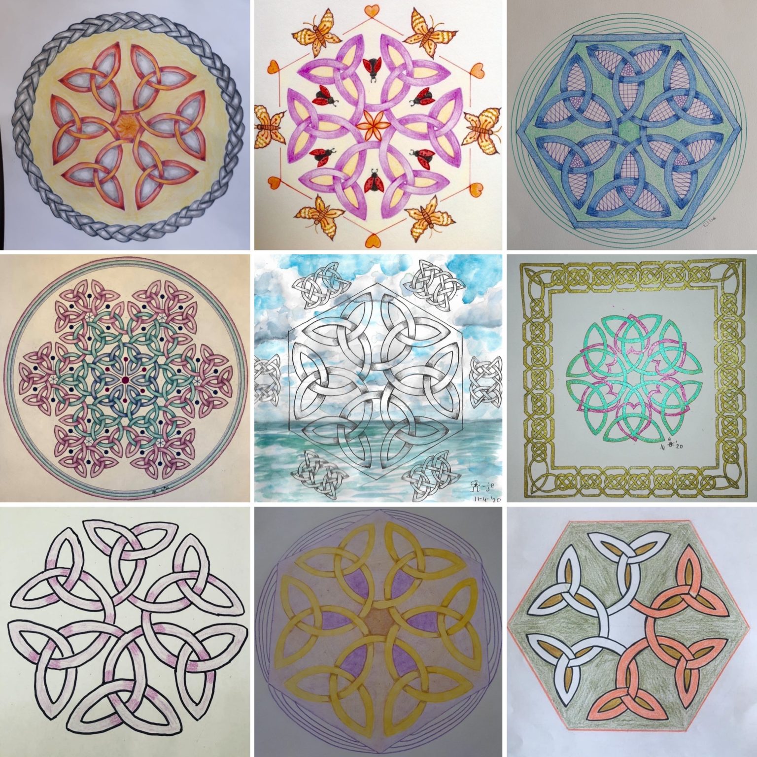 Tekeningen april mandala - de trefoil - Mandala Academie